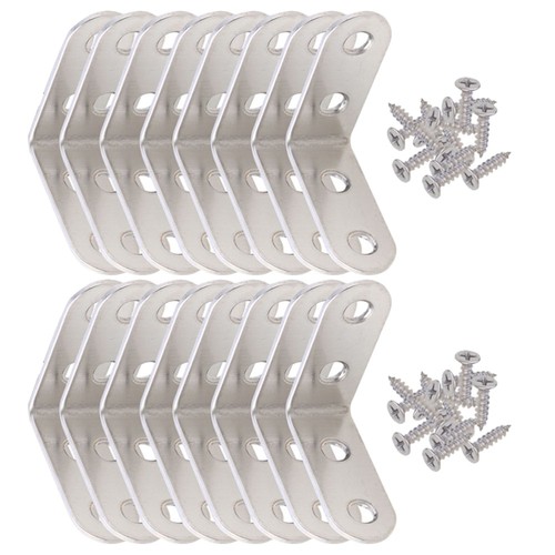 18 Sets Small Right Angle Bracket L-shaped Flat Brackets Storage | eBay