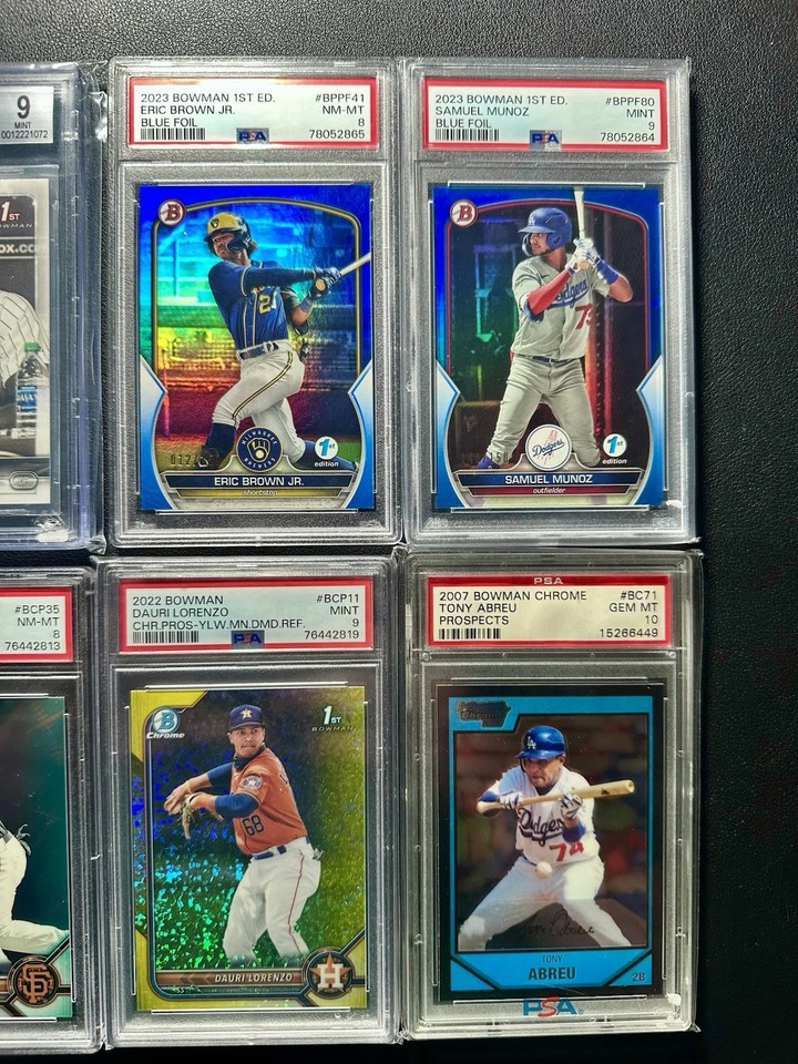 JULIO RODRIGUEZ EVAN CARTER LUIS ROBERT ROOKIE RC PSA BECKETT 8 CARD ...