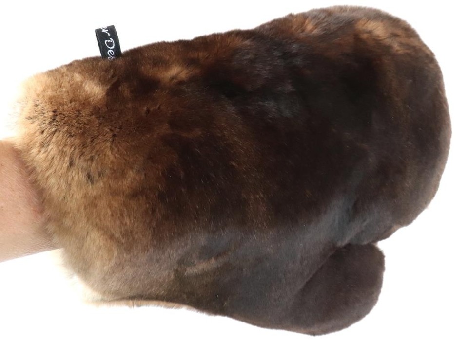 Fur Glove Wellness Rex Fur Castor Massage Cuddle Erotic Nature Brown | eBay