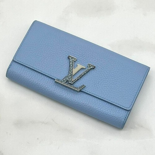 Louis Vuitton Capucine Sky Blue Taurillon Bifold Wallet Japan Limited ...