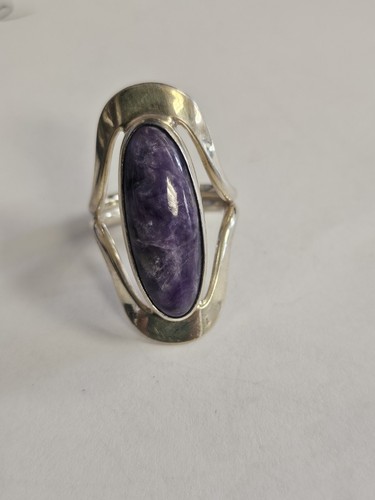 VINTAGE .925 Sterling Charoite Ring DDD Dominique Dinouart Purple ...