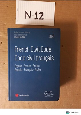 French Civil Code 2020 English-French-Arabic By Michel Sejean | eBay