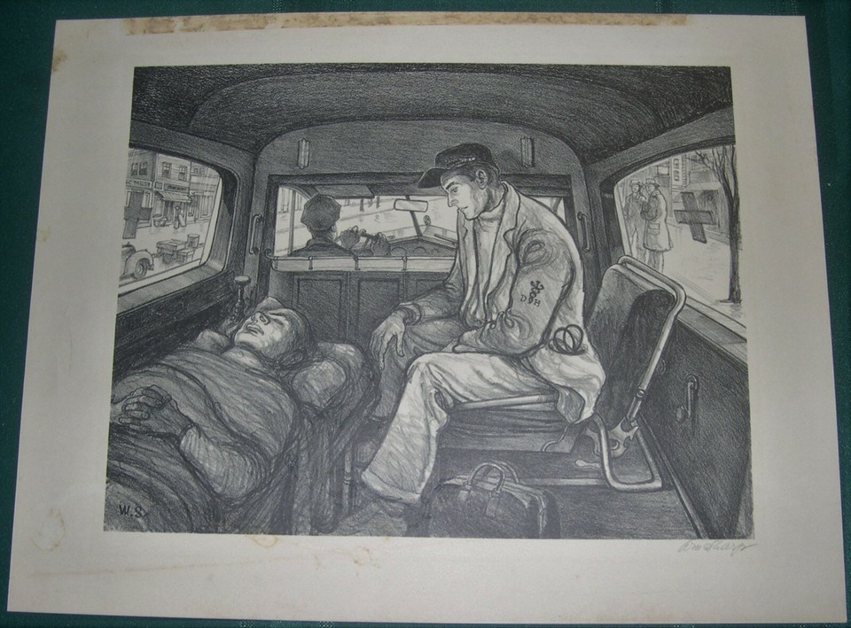 Ambulance Lithograph, William Sharp Listed Artist. | eBay