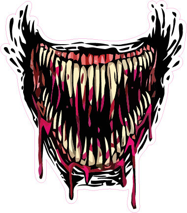 Venom Mouth Teeth Vinyl Bumper Sticker Window Decal Multiple Sizes | eBay