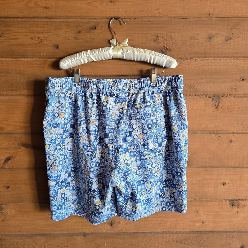 Johnnie-O Santana Half Elastic Surf Short Maverick Blue XL Tie Waist ...