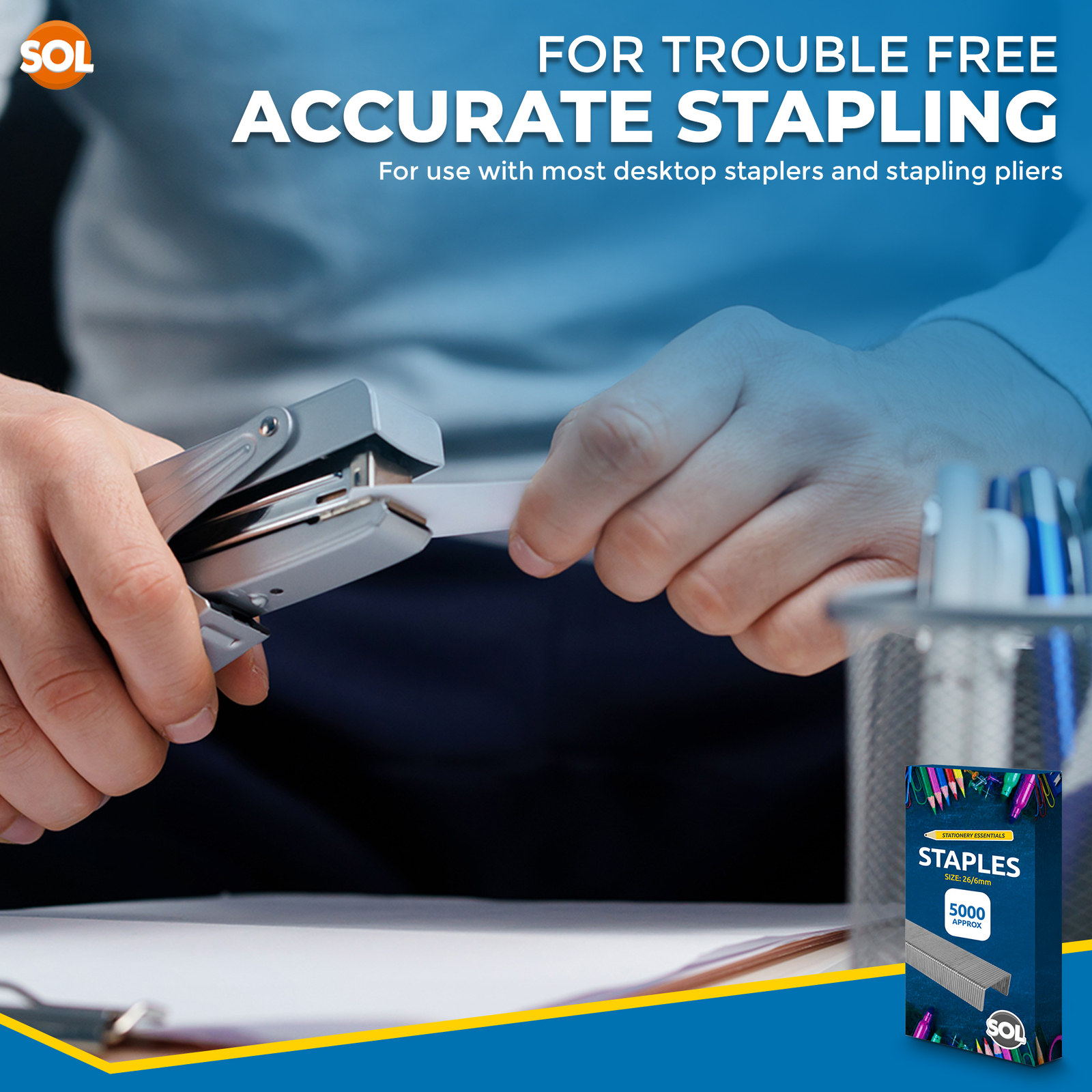 5000 Office Staples 26/6 | Standard Fit 26/6mm Staples for Desktop ...