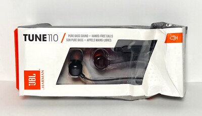 JBL TUNE 110 Wired In-Ear Headphone One-Button Remote Black Pure Bass ...