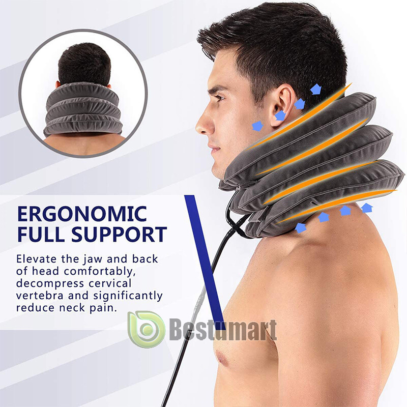 Inflatable Air Cervical Neck Traction Collar Stretch Brace Support Pain ...