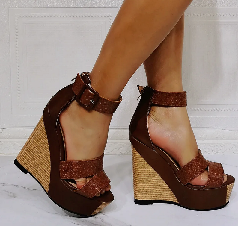 Women Platform Wedges Pumps High Heels Party Prom Sandals Shoes Big ...