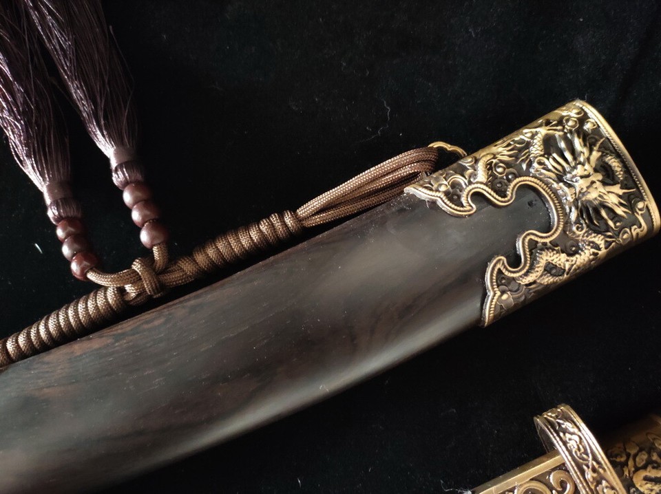 Mongolian Scimitar Damascus Folded Steel Cavalry Saber Sharp ShortSword ...