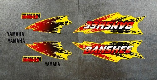97' 1997 Yamaha Banshee Decals YELLOW plastics Stickers Quad Graphics ...