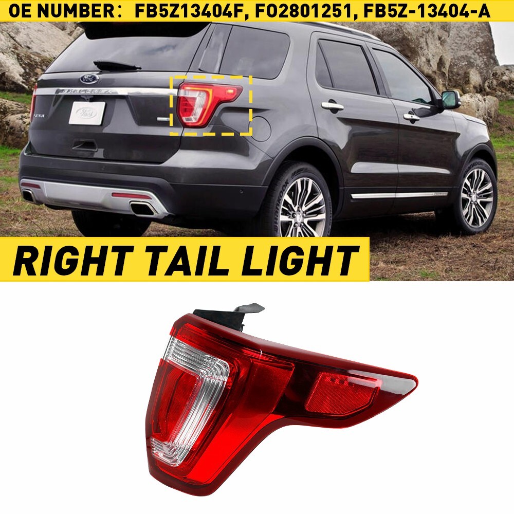 For 2016 2017 2018 19 Ford Explorer Rear Tail light Assembly Passenger ...