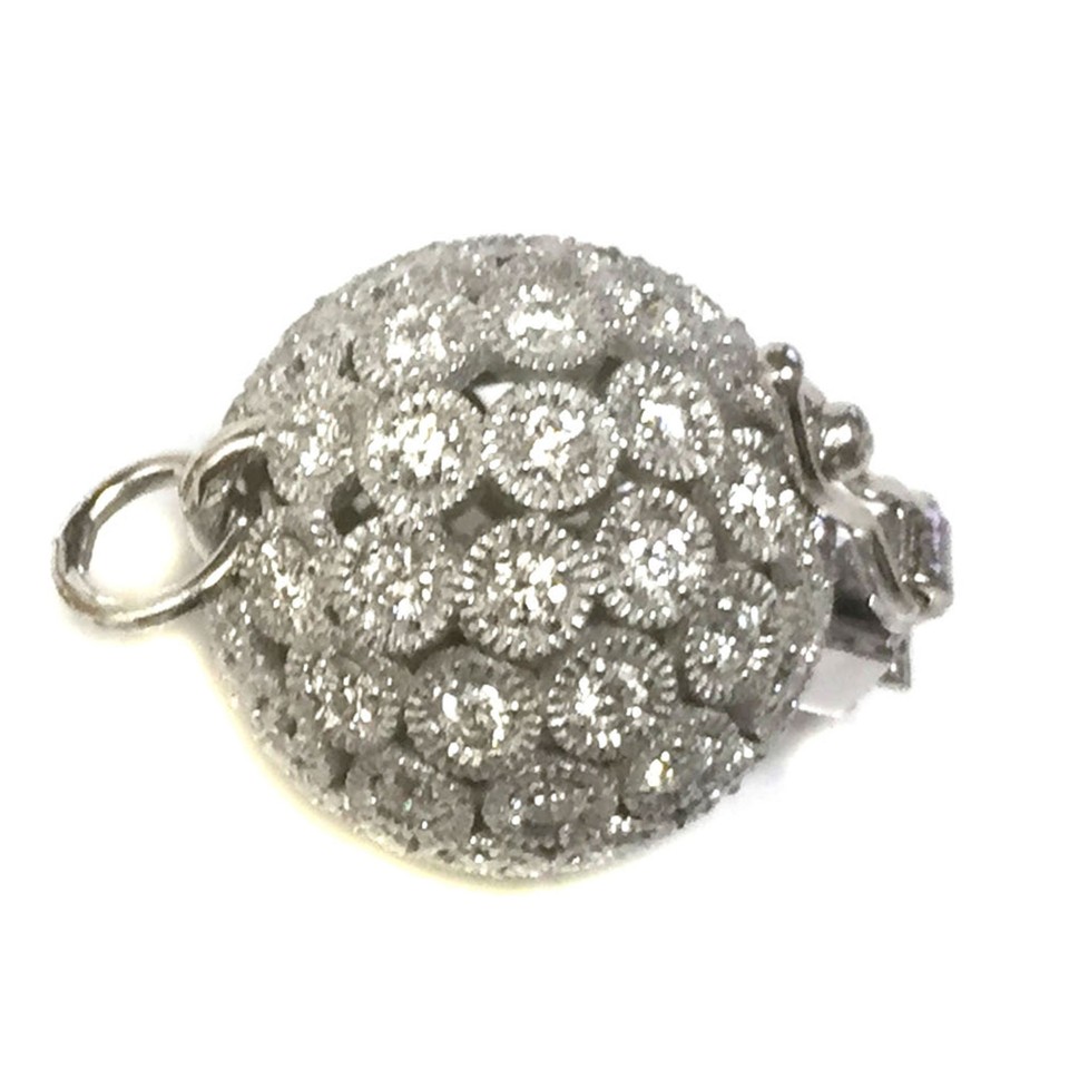 Gold Diamond Ball Clasp 14mm - 14k 18k White, Rose & Yellow 4 Necklace ...