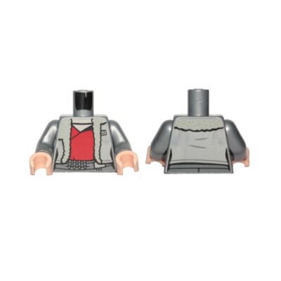 LEGO - Minifig, Torso Female Silver Jacket w/ Collar & Red Undershirt ...