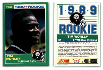 1989 Score Football #268 Tim Worley - Pittsburgh Steelers RC | eBay