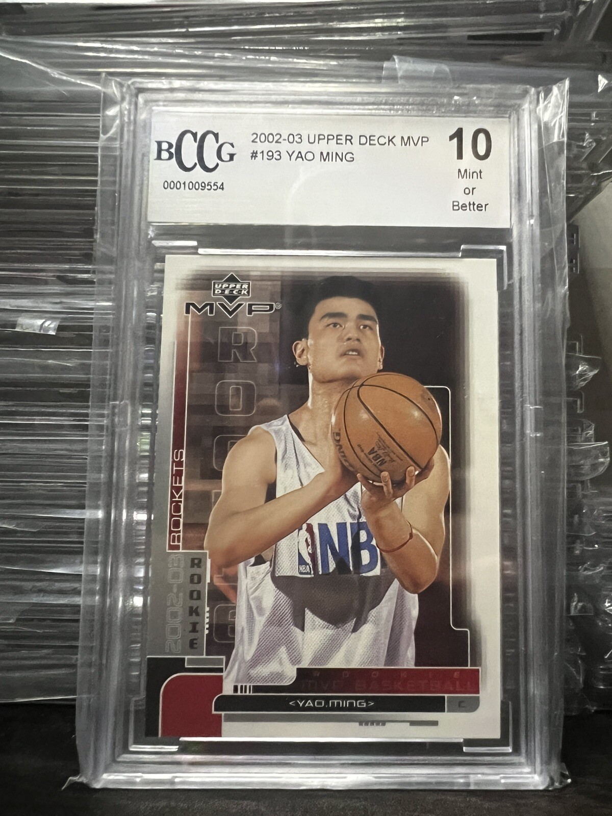 Yao Ming 2002 Upper Deck ROOKIE Card MVP #193 RC Houston Rockets BCCG ...