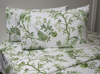 La Rochelle Traditional Josephine Sheet Set White/Sage King | eBay