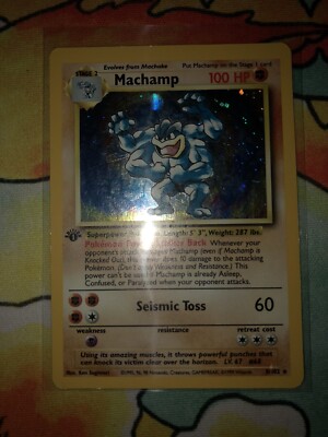 Pokémon TCG Machamp Base Set 8/102 Holo 1st Edition Holo Rare WOTC LP ...