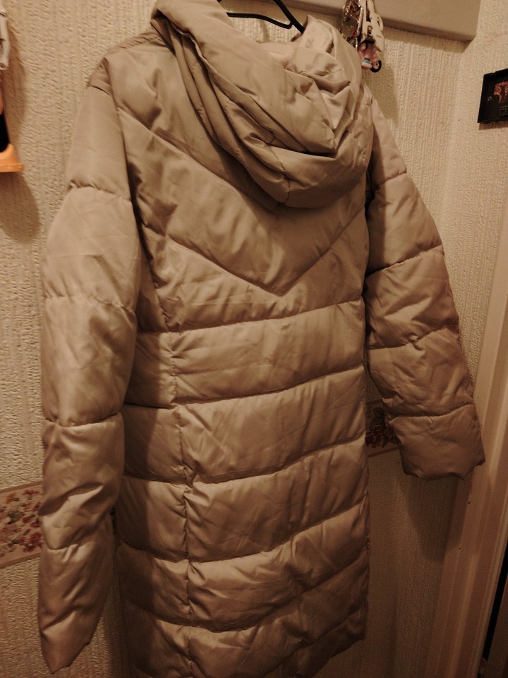 A Long Gold Padded Coat With Hood Size 10 | eBay UK