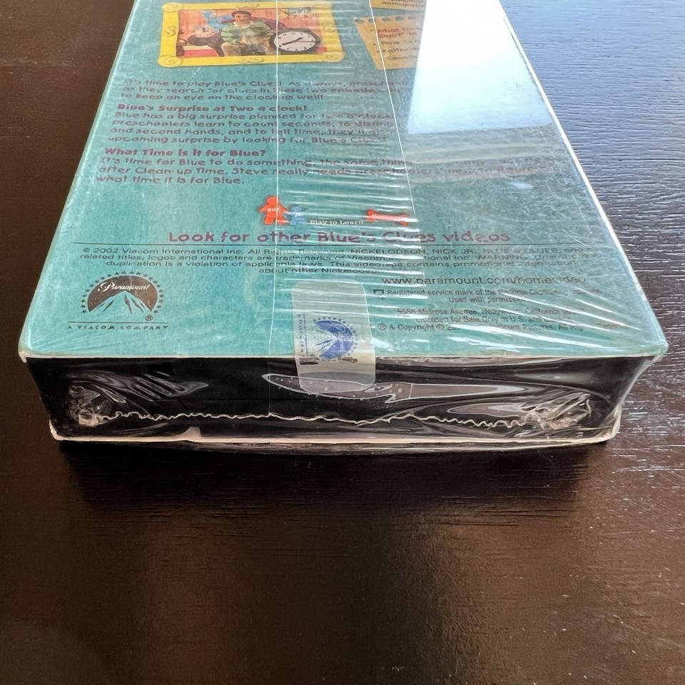 Telling Time With Blue VHS Tape Blue's Clues New Sealed Paramount Seal ...