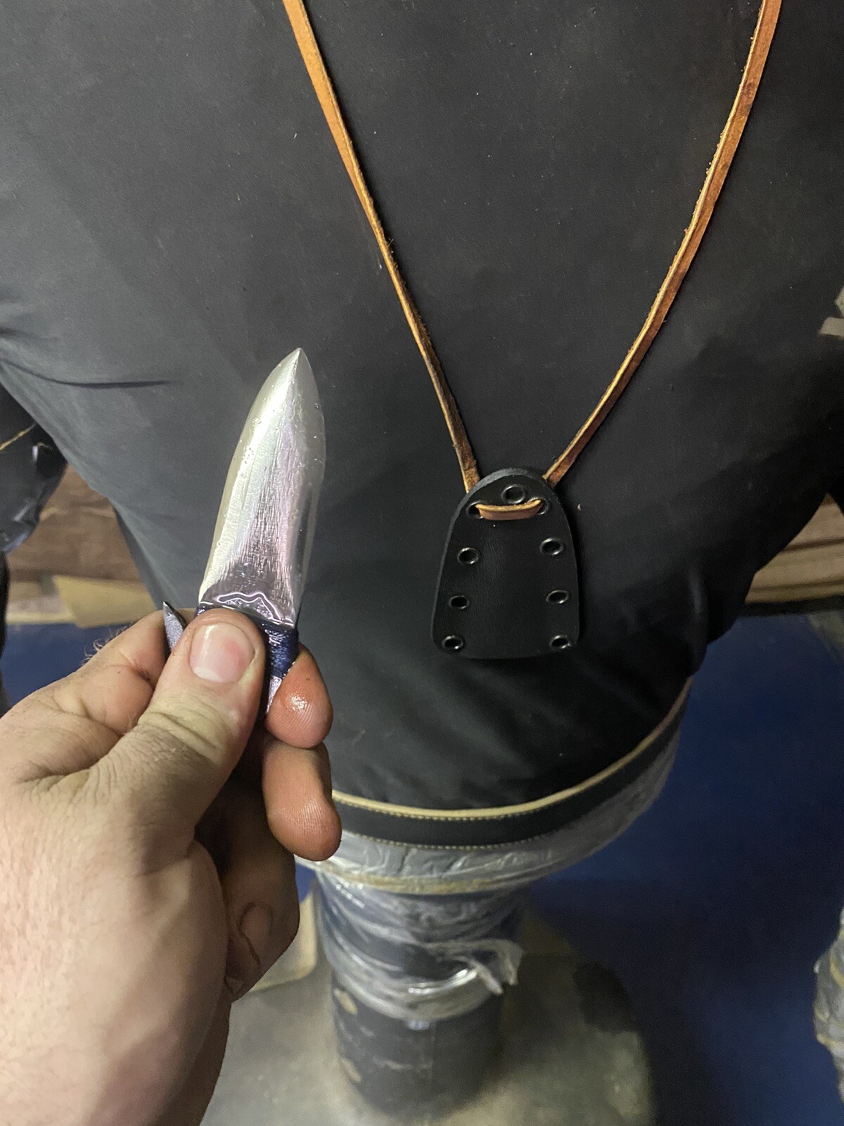 Custom WW2 Style “Hand Of Fatima” Low Profile Neck Knife/ Lapel Thumb ...