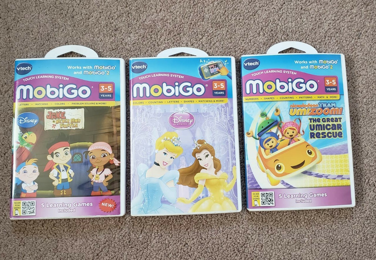 Vtech Mobigo Learning Games Lot Of 3 Disney And Nickelodeon | eBay