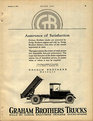 1924 Graham Brothers Motor Trucks Ad: Dump Model Shown, Detroit ...