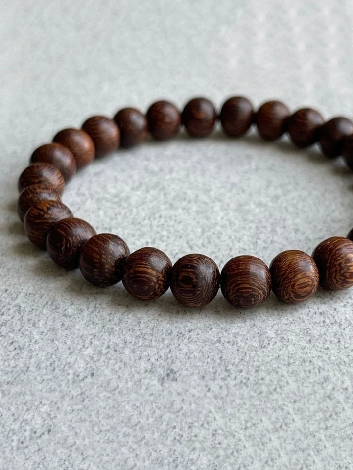 Wooden Brown Minimalist Beaded Bracelet Bead-string Bracelet Jewelry ...