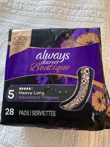 Always Discreet Boutique Incontinence Pads, Heavy Absorb, Long, 28 ct ...