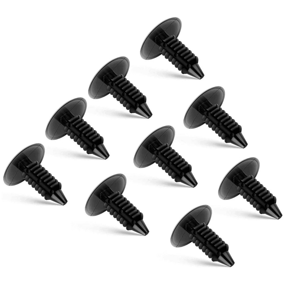 100x 8mm Bumper Clips Auto Car Hole Plastic Rivets Fastener Fender Push ...