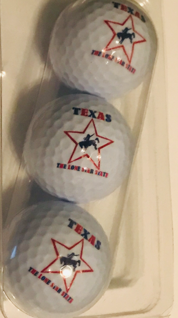 Texas Souvenir Golf Ball 3 Pcs Pack Texas Lone Star State With Texas ...