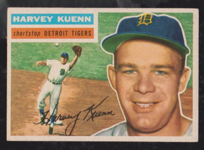1956 TOPPS BASEBALL GRAY BACK #155 HARVEY KUENN NM SHARP **** FREE ...