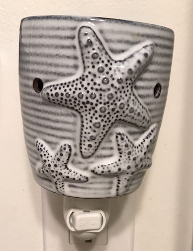NEW SCENTSY Wall Plug In Warmer STARFISH Gray Blue Night light MINI Wax ...