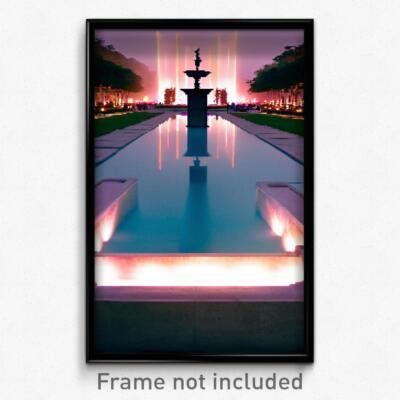 Pixel Art Poster - Rectangular Fountain (8 Bit Psychedelic Video Game ...