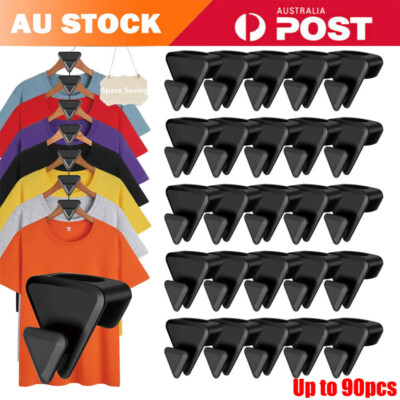 18-90PCS Triangles Clothes Hanger Connector Hooks Triple Closet Space ...