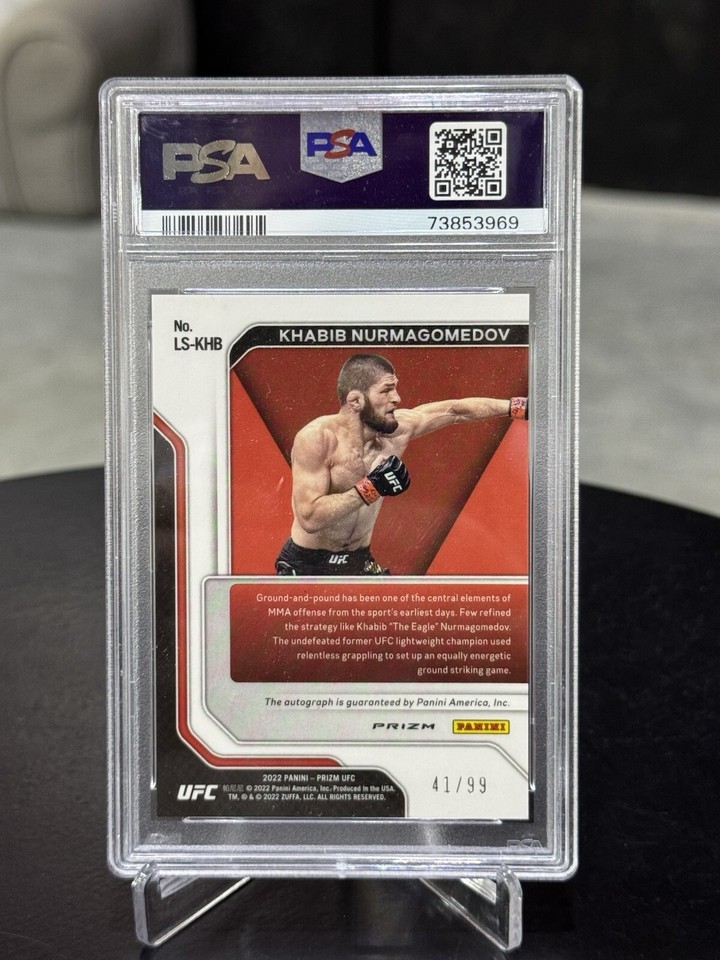 2022 PRIZM UFC KHABIB NURMAGOMEDOV LEGENDARY SIG RED /99 PRIZM PSA 10 # ...