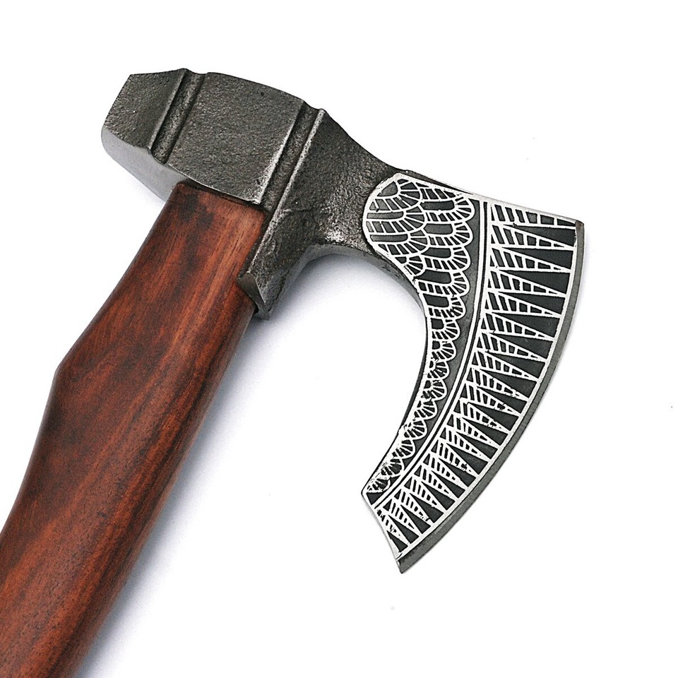 Viking Axe Carbon Steel battle Hatchet Custom Handmade Wood Tomahawk ...