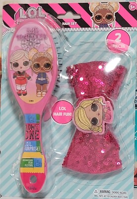 LOL Surprise Hair Set Ball Tip Brush and Pink Sequin Bow B.B's With A ...