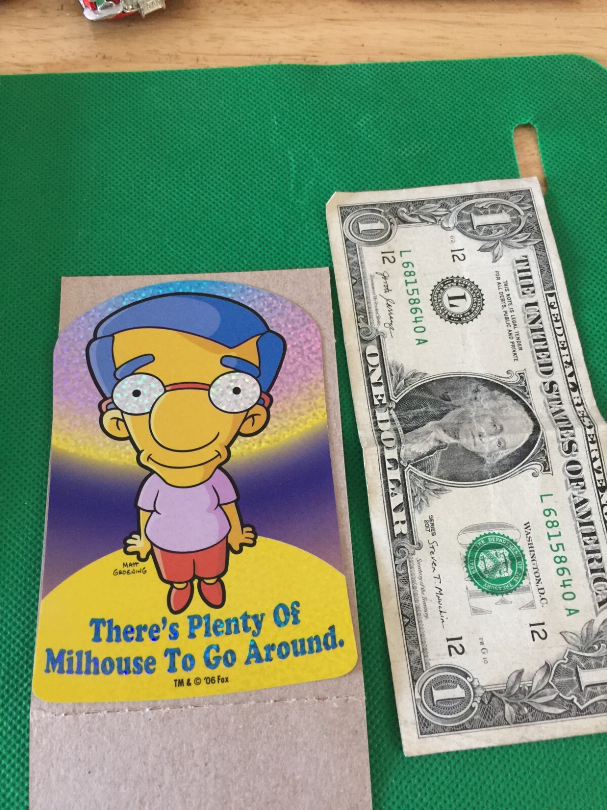 The Simpsons Bart Simpson Prism Vending Machine Sticker Foil 2006 #1 ...