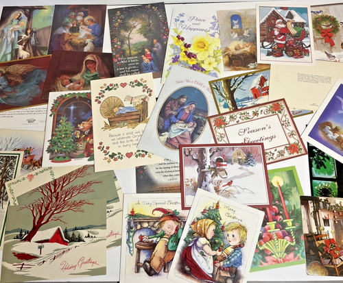 Lot 30 Vintage USA Religions Christmas Cards Litho Guideposts Children ...