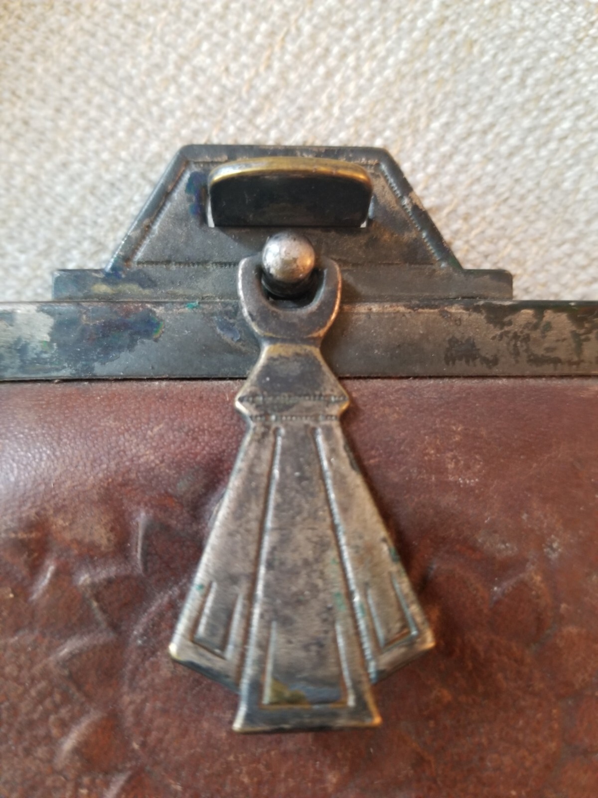 Antique 1910's Roy Croft Hand Tooled Leather Floral Arts and Crafts ...