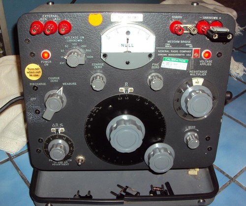 General Radio 1644-A Meg-ohm Resistor Bridge from 1 K to 1 Tera ohm ...