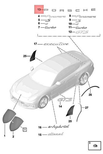 Genuine PORSCHE Panamera 971 Inscription 971853687A | eBay