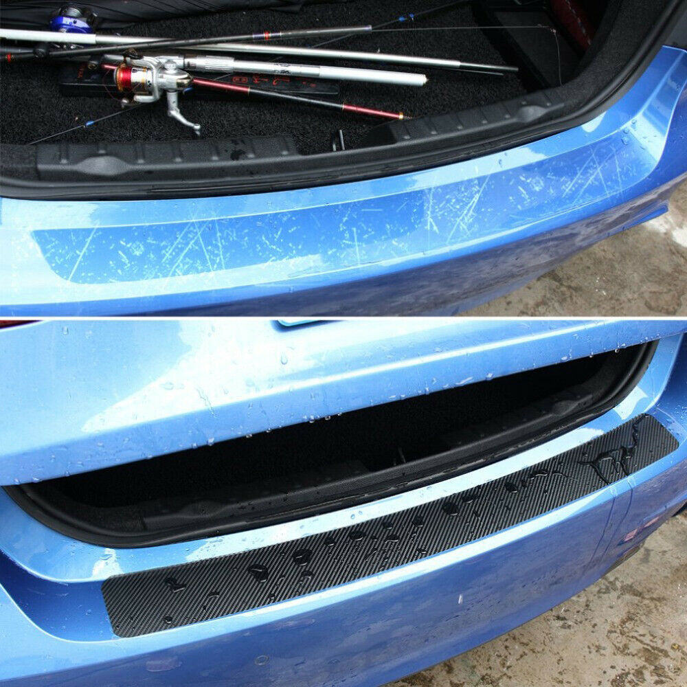 Car Rear Bumper Protector Guard Trim Cover Sill 3D Carbon Fiber Protect ...
