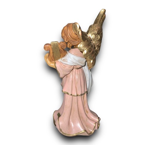 Euromarchi ANGEL PLAYING LYRE HARP Figurine ITALY 5628 8.75” Christmas ...