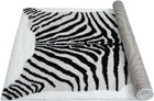HR Plush Black & White Zebra Pattern Shag Rug - Thick Pile, High-End ...