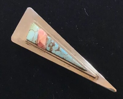 Vintage Sterling Silver And Turquoise Brooch By Navajo Silversmith Jack ...