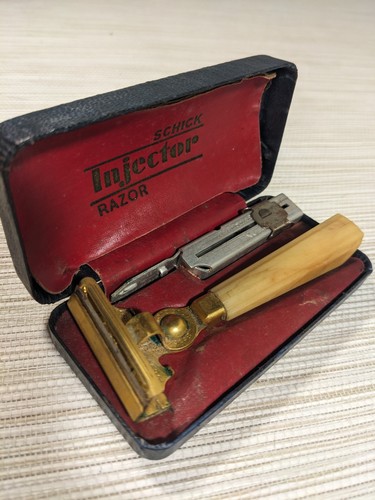 Vintage Schick Injector Razor Bakelite Handle in Hinged Hard Case | eBay