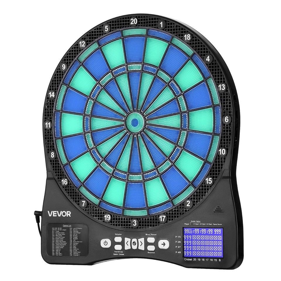 VEVOR Electronic Dart Board LED-Illuminated Target Dartboard 48 Games ...