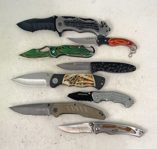 🌟8 Knives Tactical EDC Pocket Knife Lot, Assisted Open Flippers Folders ...
